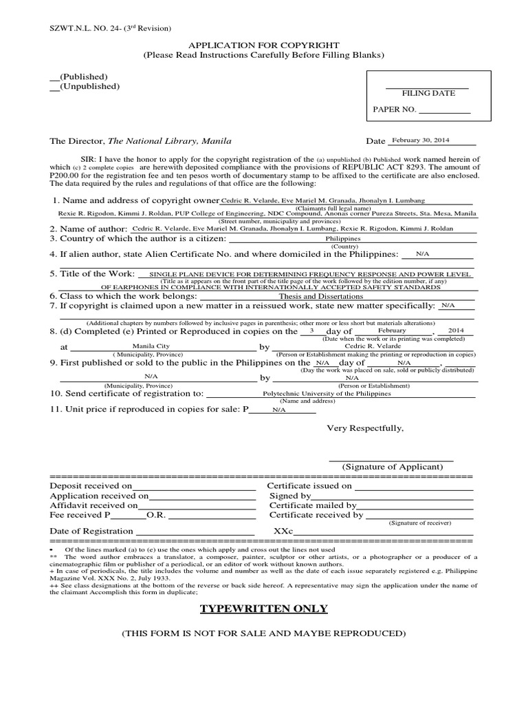 Copyright Application Form | Affidavit | Thesis