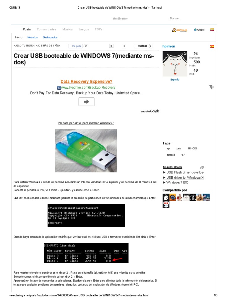 Como Crear Un Usb Booteable Windows 7 8 Y 10 Tutoriales