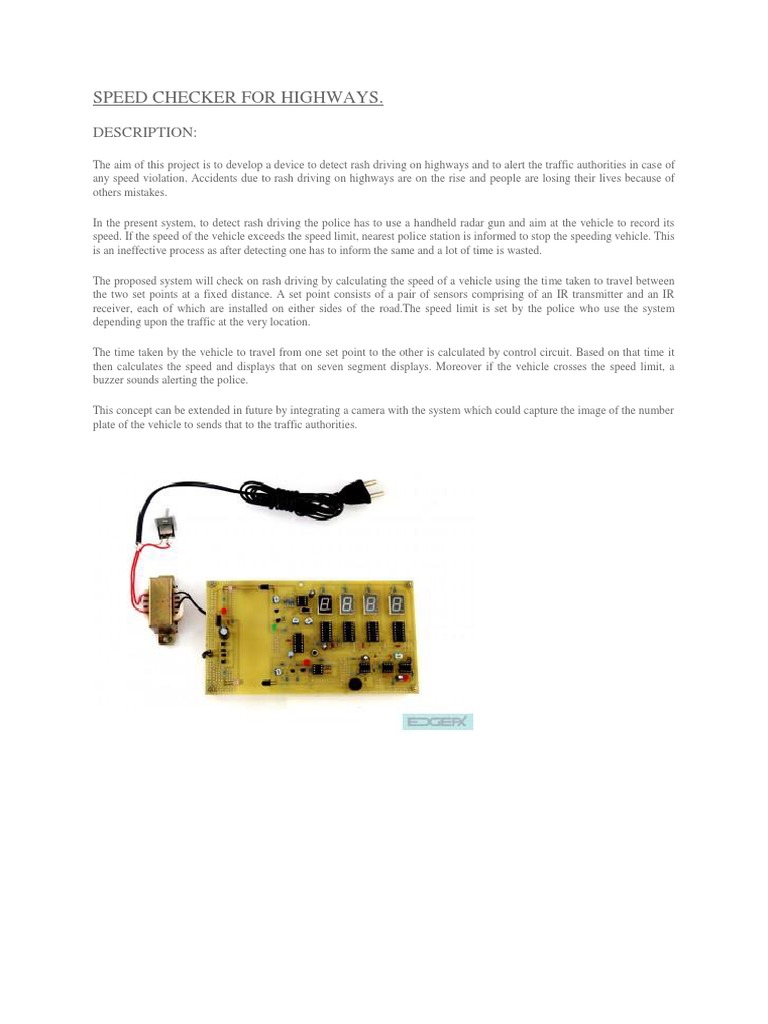 Speed Checker For Highways | PDF | Business | Technology & Engineering