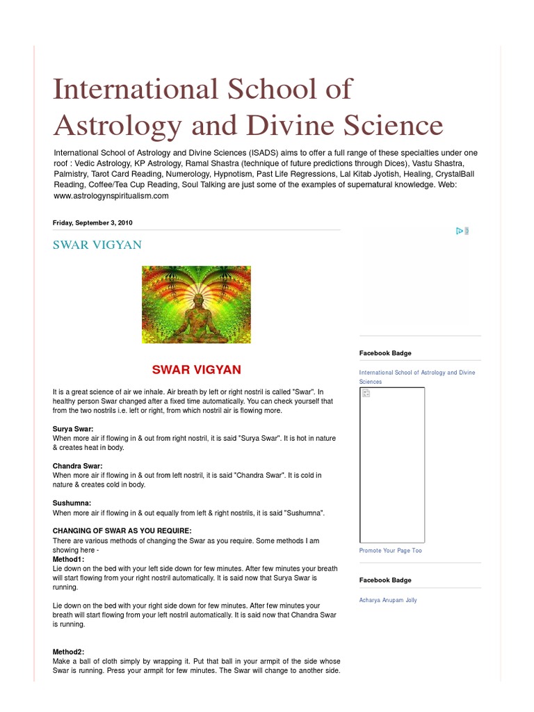 Swar Vigyan | PDF | Hindu Astrology | Astrological Sign