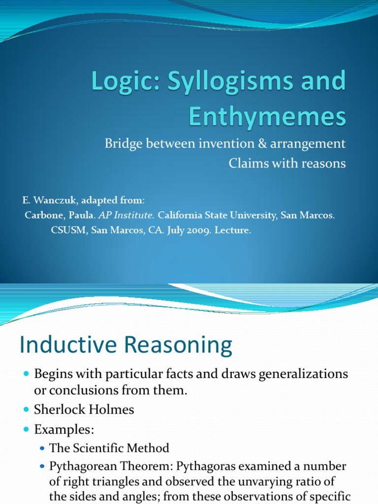 Understanding Enthymemes and Syllogisms | PDF | Validity | Argument