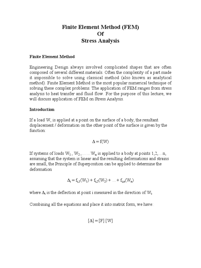 FEM Stress Analysis | PDF