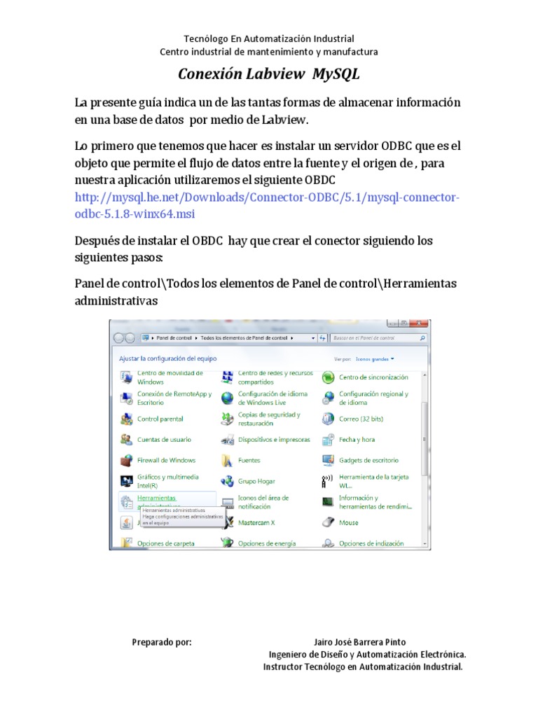ConexiÃ N Labview MySQL | PDF | Mi sql | Automatización
