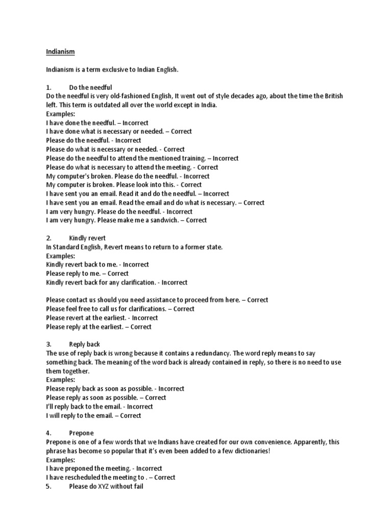 Indianism - Vinit | English Language | Linguistics