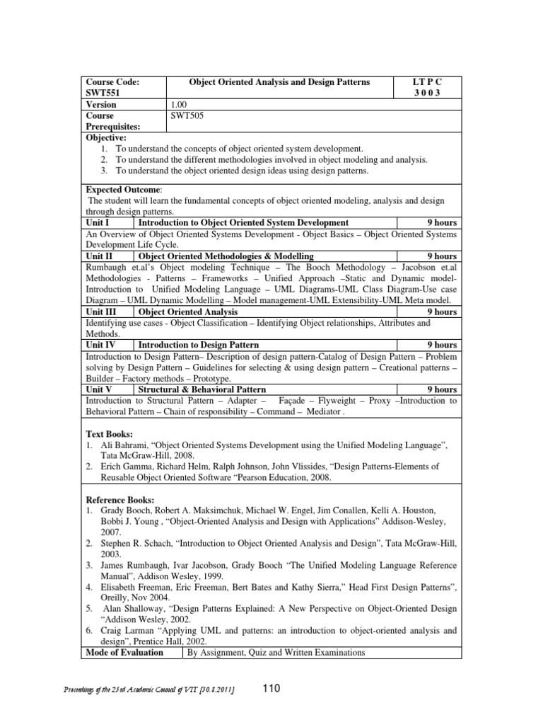 Swt551 Object Oriented Analysis and Design Patterns TH 1.00 Ac23 | PDF ...