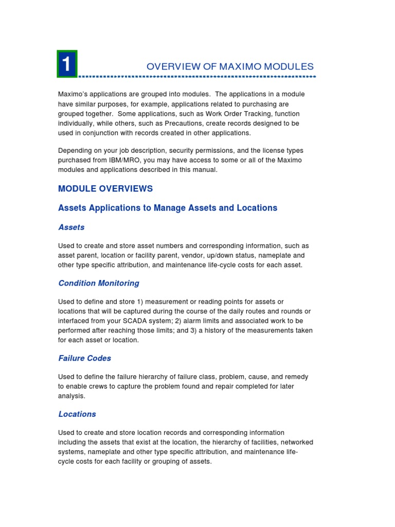 Maximo Modules Overview and Workflow | PDF | Workflow | Business Process