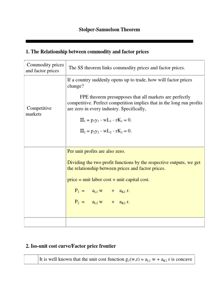 Stolper Samuelson | PDF | Labour Economics | Economic Equilibrium