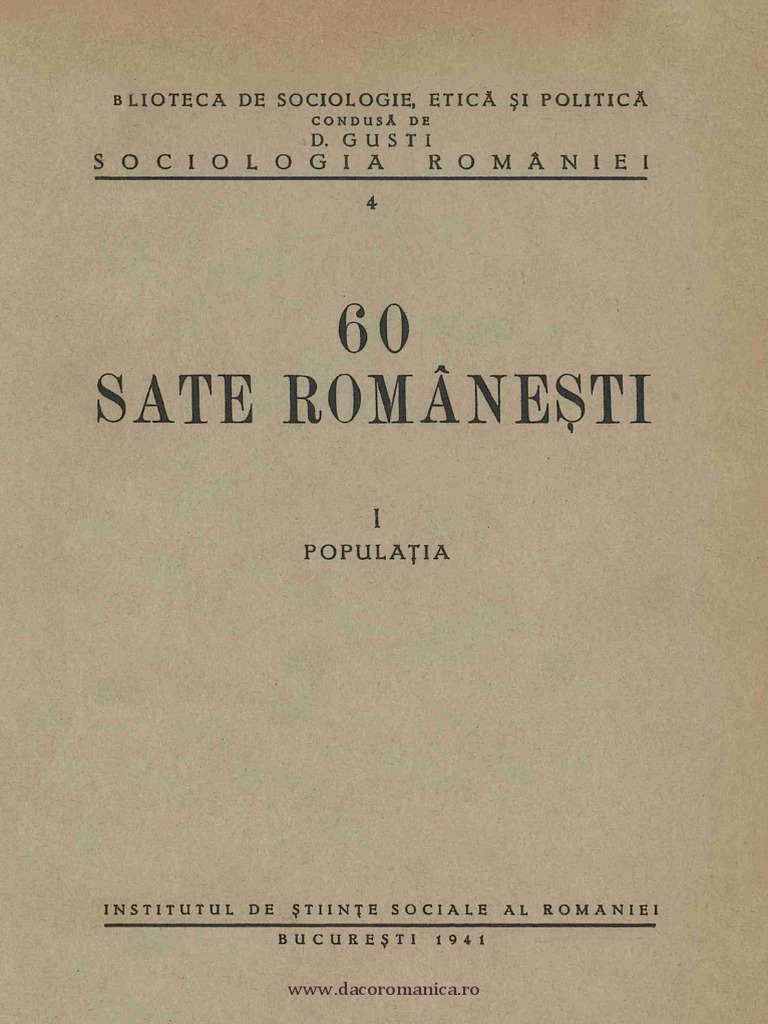 60 de Sate Romanesti Monografii Vechi | PDF