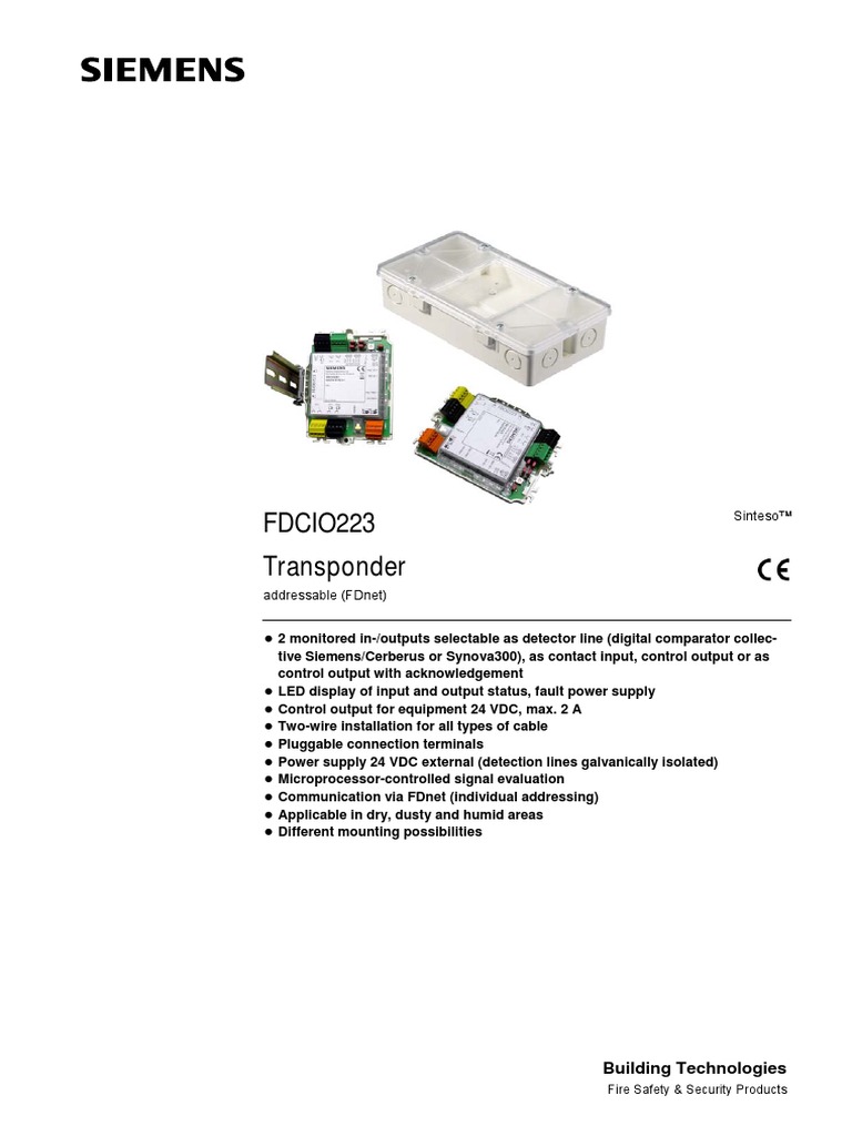 Siemens 023 FDCIO223 009168 D en | PDF | Power Supply | Input/Output