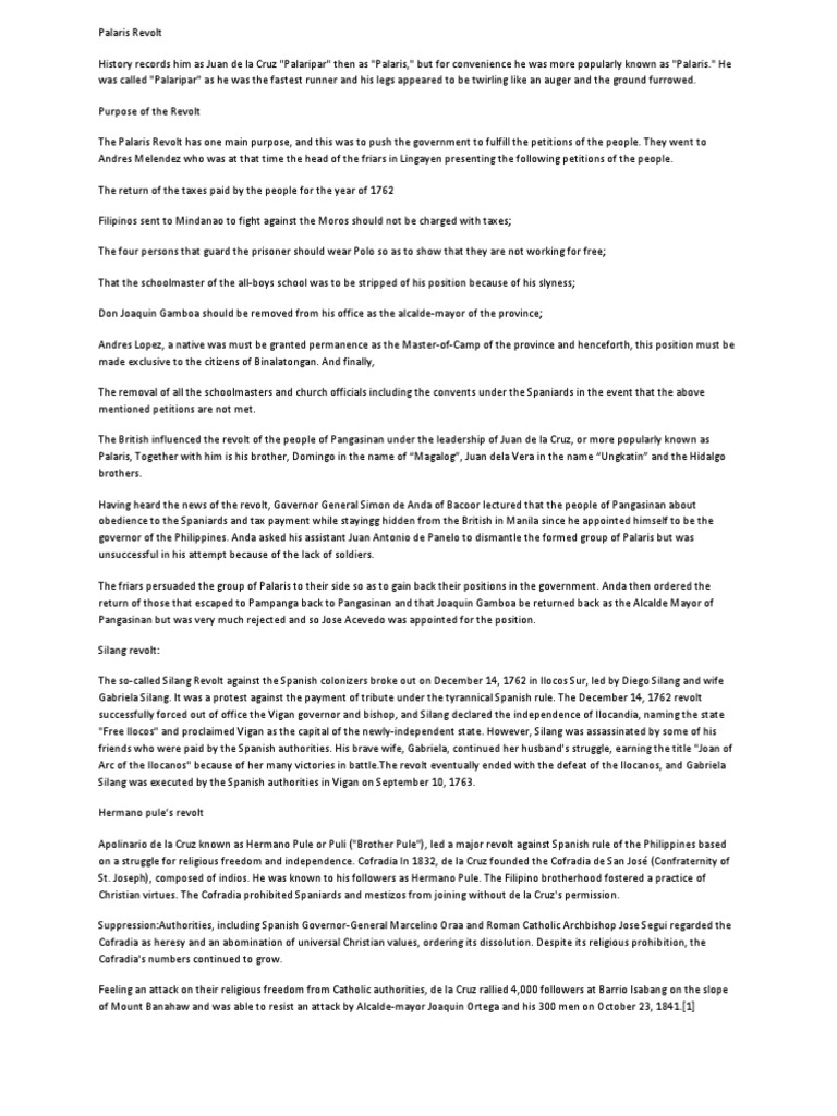 Palaris Revolt | PDF | Philippines | Armed Conflict