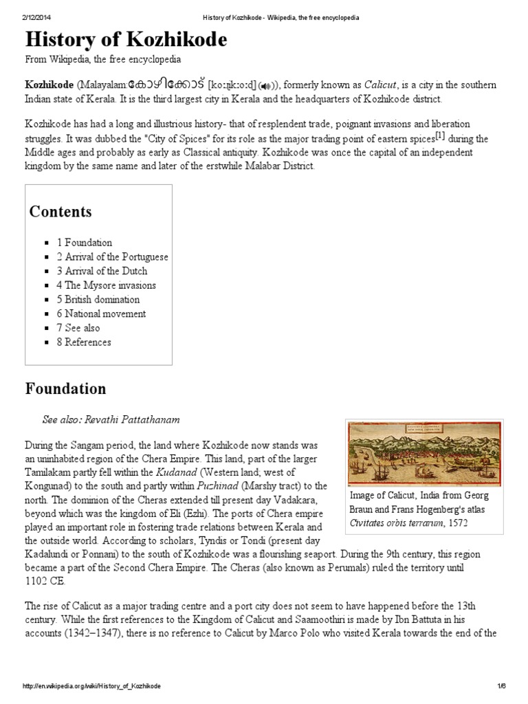 A Detailed History of Kozhikode (Calicut) from its Founding to British ...