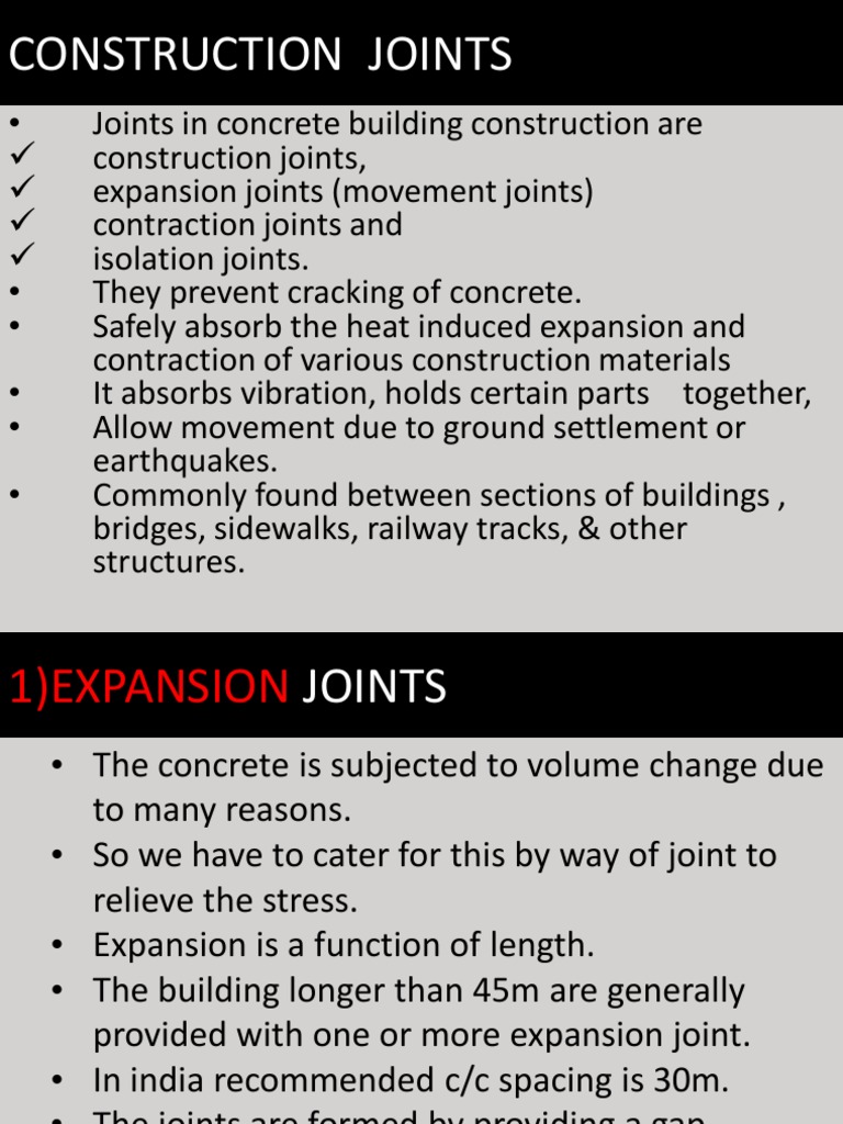 Types of Joints in Concrete Construction | PDF | Structural Engineering ...