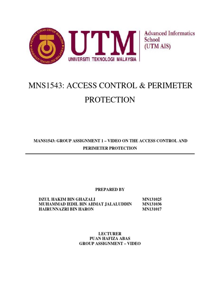 Access Control & Perimeter Protection | PDF | Access Control | Computer ...