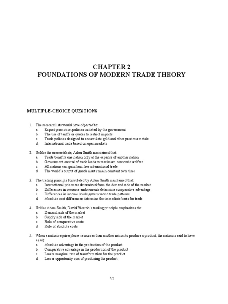 Modern Trade Theory: Key Concepts and Questions | PDF | Comparative ...