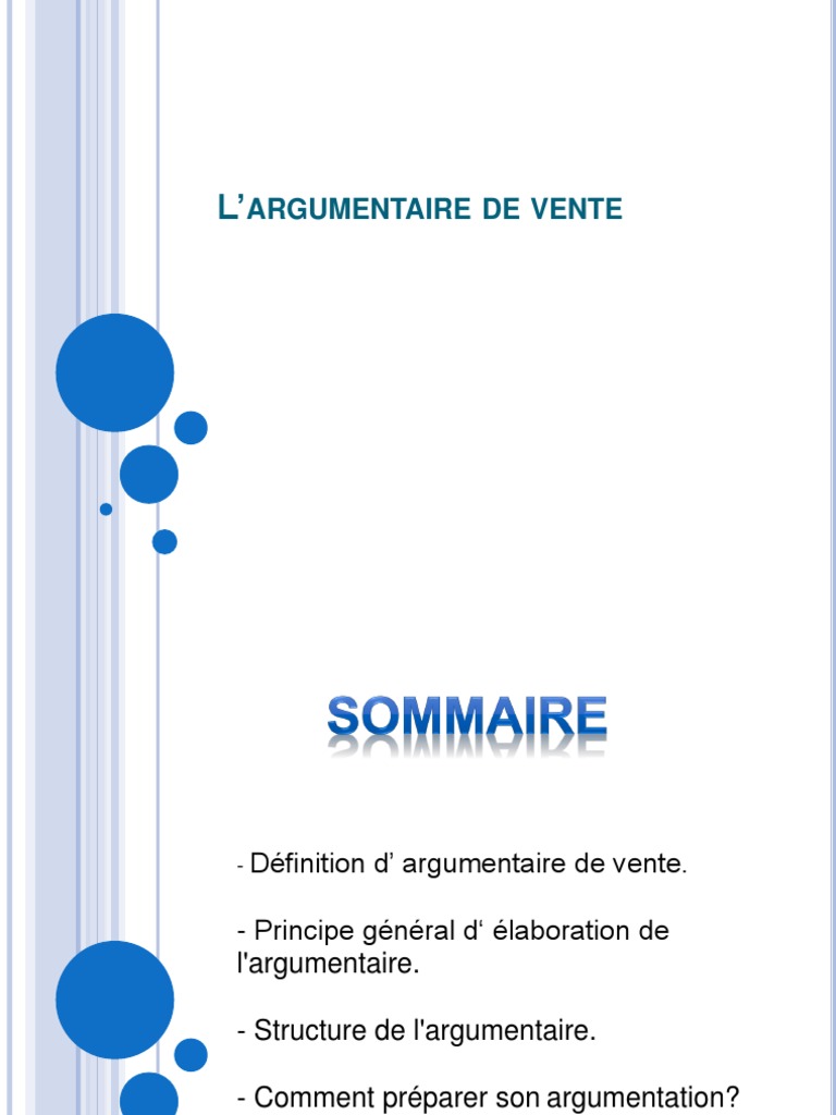 L'argumentaire de Vente | PDF | Sodles | Business