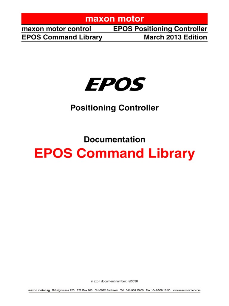EPOS Command Library | PDF | Library (Computing) | Parameter (Computer ... EPOS Command Library | PDF | Library (Computing) | Parameter (Computer ...