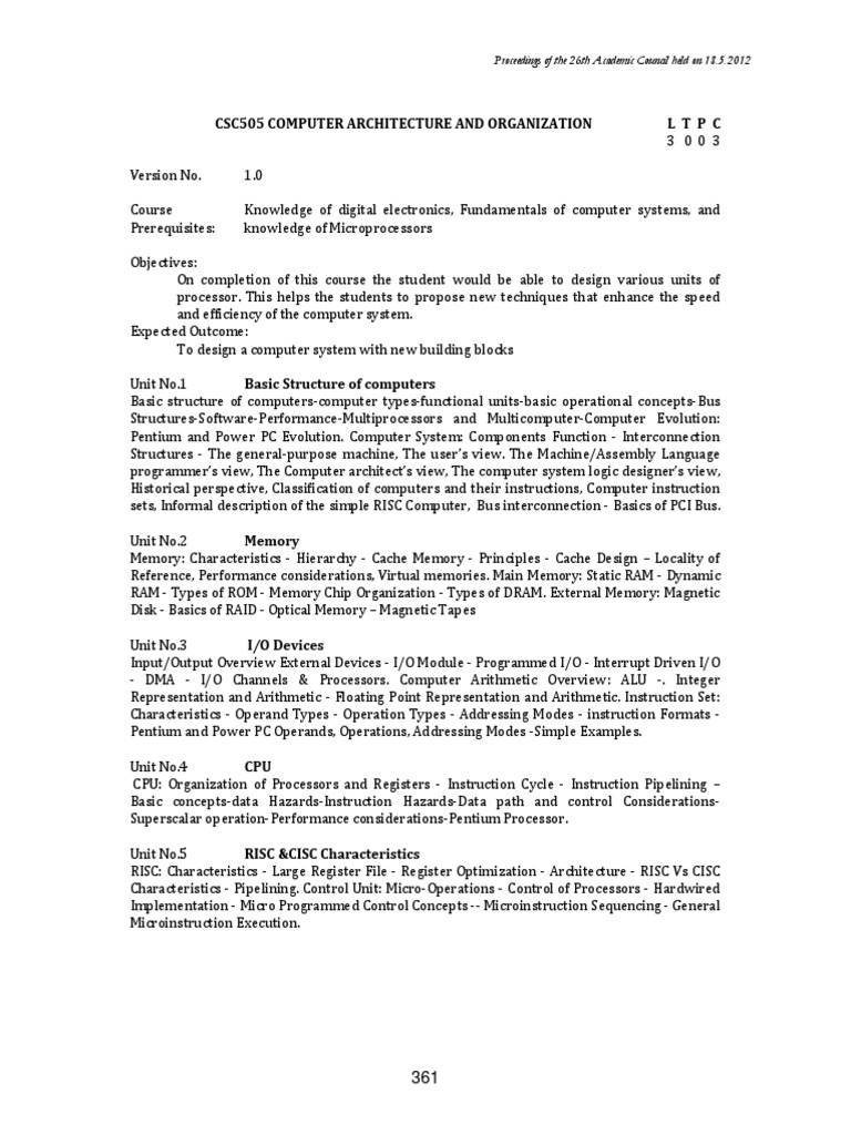 26th Academic Council Proceedings on Computer Architecture | PDF | Central Processing Unit ...