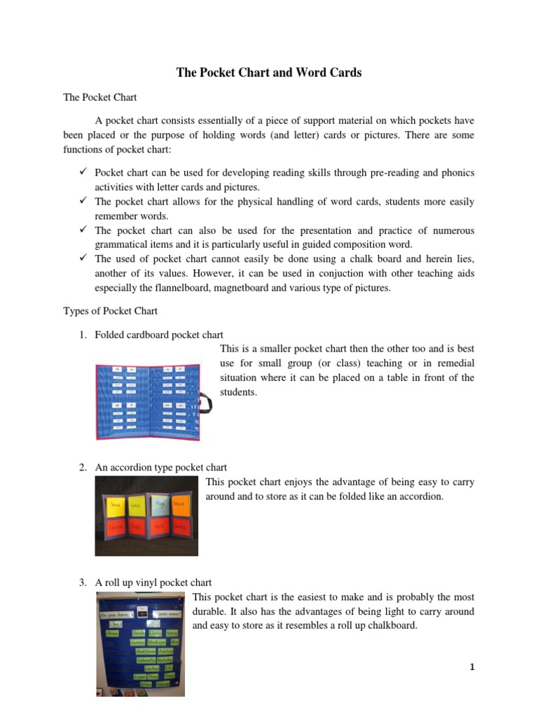 Pocket Chart and Word Card Guide | PDF | Verb | Onomastics