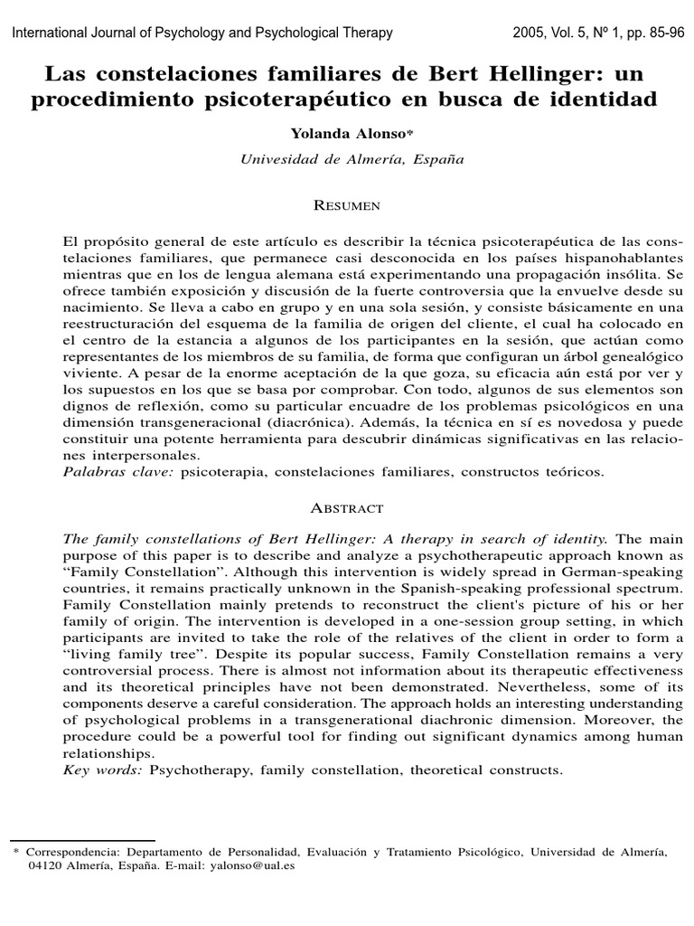 Las Constelaciones Familiares de Bert Hellinger ES | PDF
