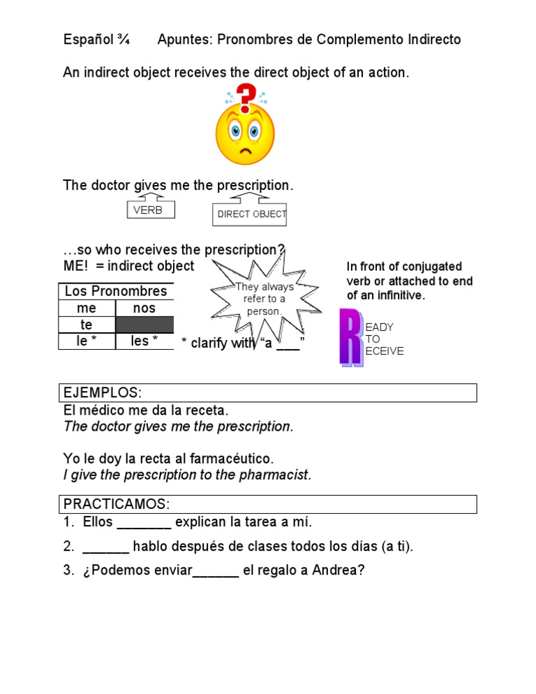 Pronombres de Complemento Indirecto | PDF | Language Arts & Discipline