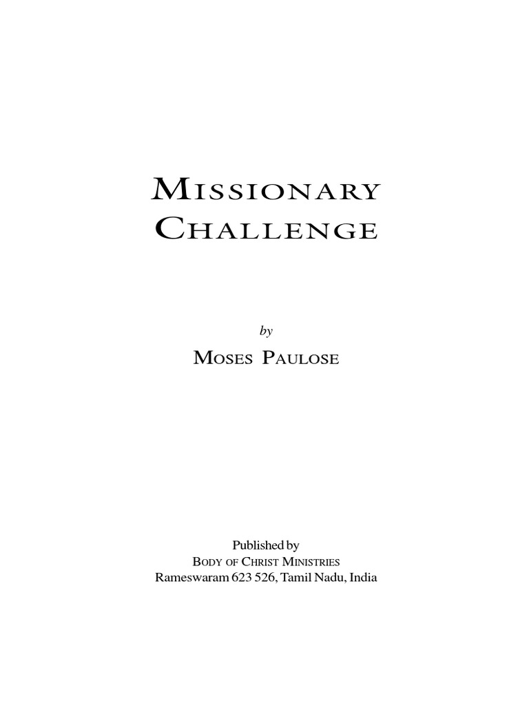 Missionary Challenge | PDF | Jesus | Forgiveness