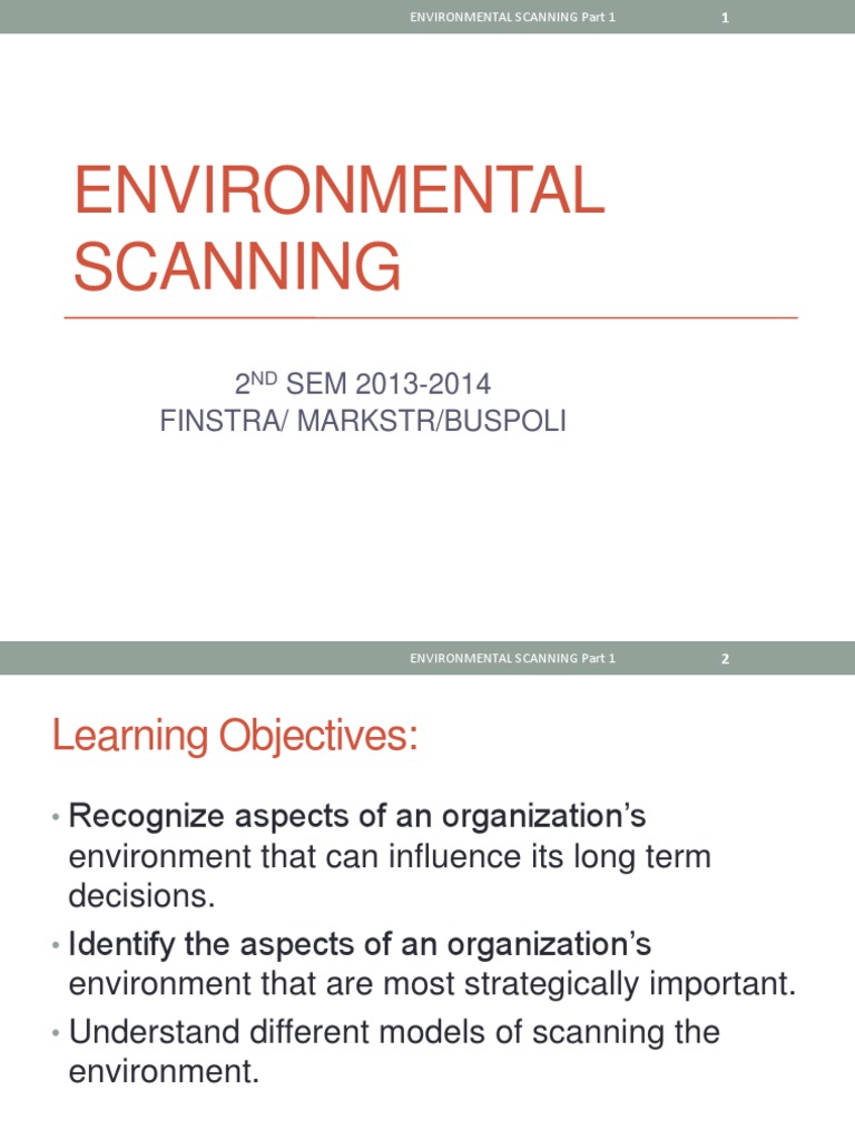 Environmental Scanning Part 1 | Download Free PDF | Strategic ...