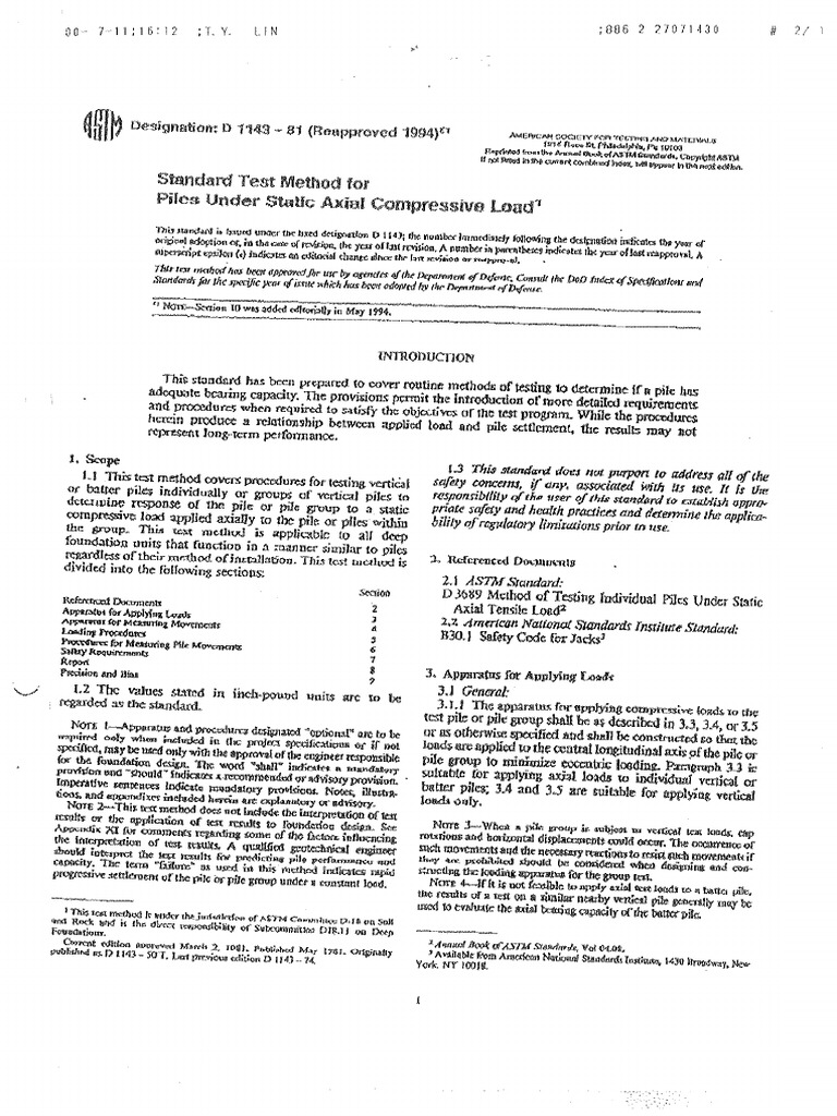 Astm d1143 | PDF | Language Arts & Discipline | Home & Garden