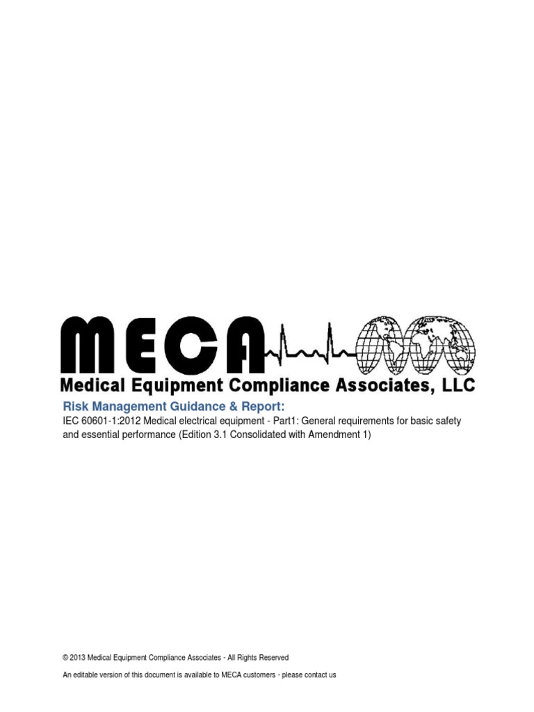 Meca Risk Management Guidance Report Iec 60601 1 Ed. 3.1 Rev.0.0 | PDF ...
