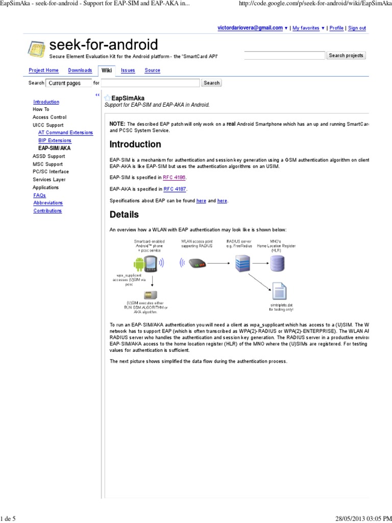 EAP-SIM and EAP-AKA Authentication for Android | PDF | Subscriber ...
