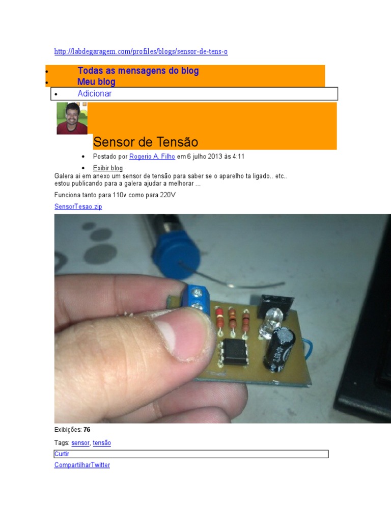Sensor de Tensão Elétrica | PDF | Arduino | Rede elétrica