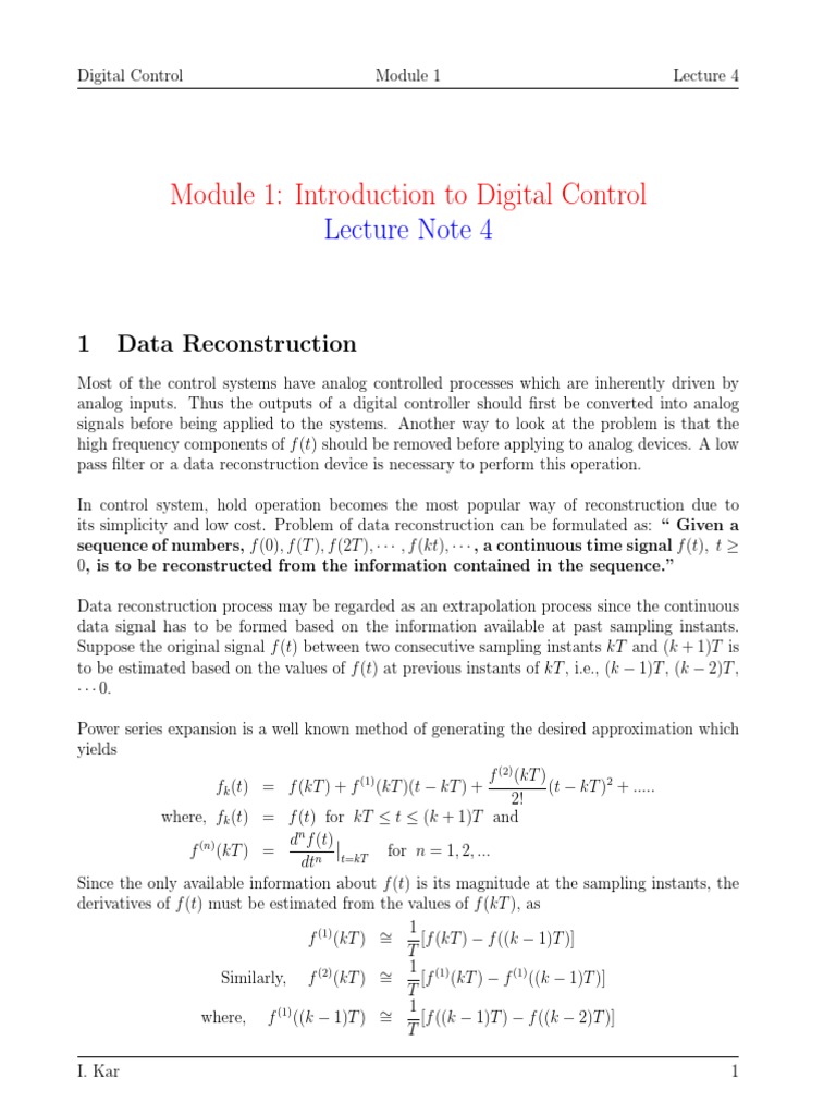 Zero and First Order Hold | PDF | Signal (Electrical Engineering) | Sampling (Signal Processing)