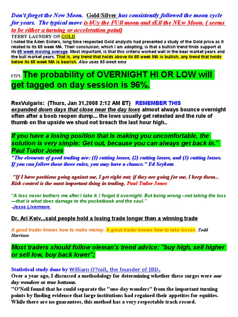 Trading Notes | Market Trend | Futures Contract