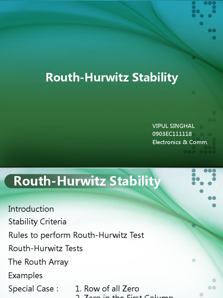 Routh Hurwitz | PDF | Analysis | Algebra