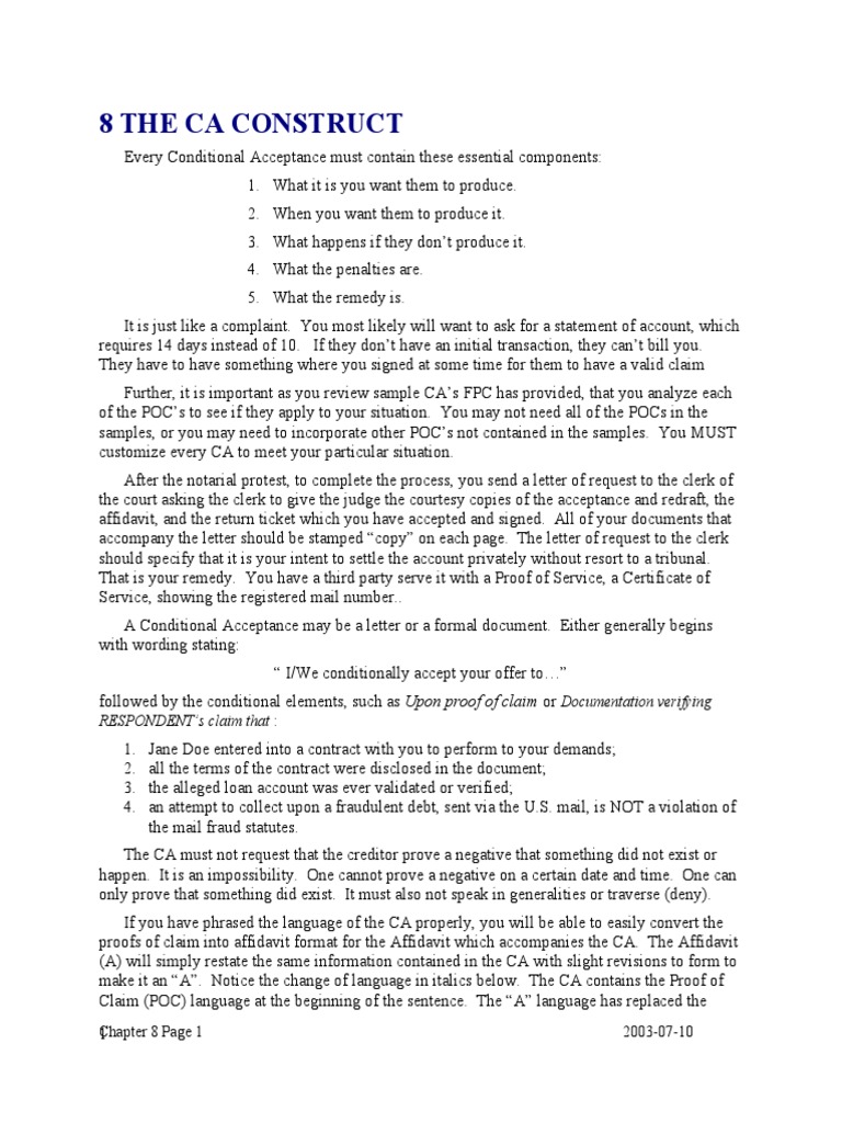 Conditional Acceptance Guidelines | PDF | Affidavit | Uniform ...