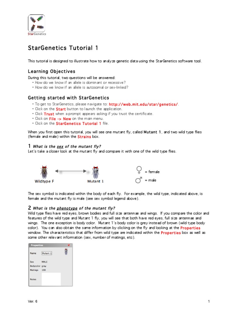 Stargenetics Tutorial 1 Ver6 PDF | PDF | Dominance (Genetics) | Allele