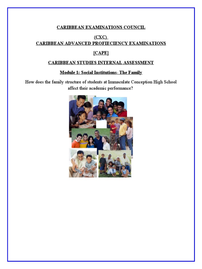 CAPE Caribbean Studies IA - Family | PDF | Schools | Family