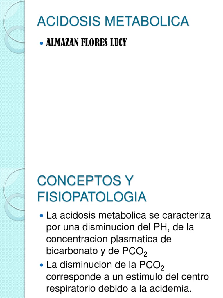 Acidosis Metabolica | Ácido láctico | Metabolismo