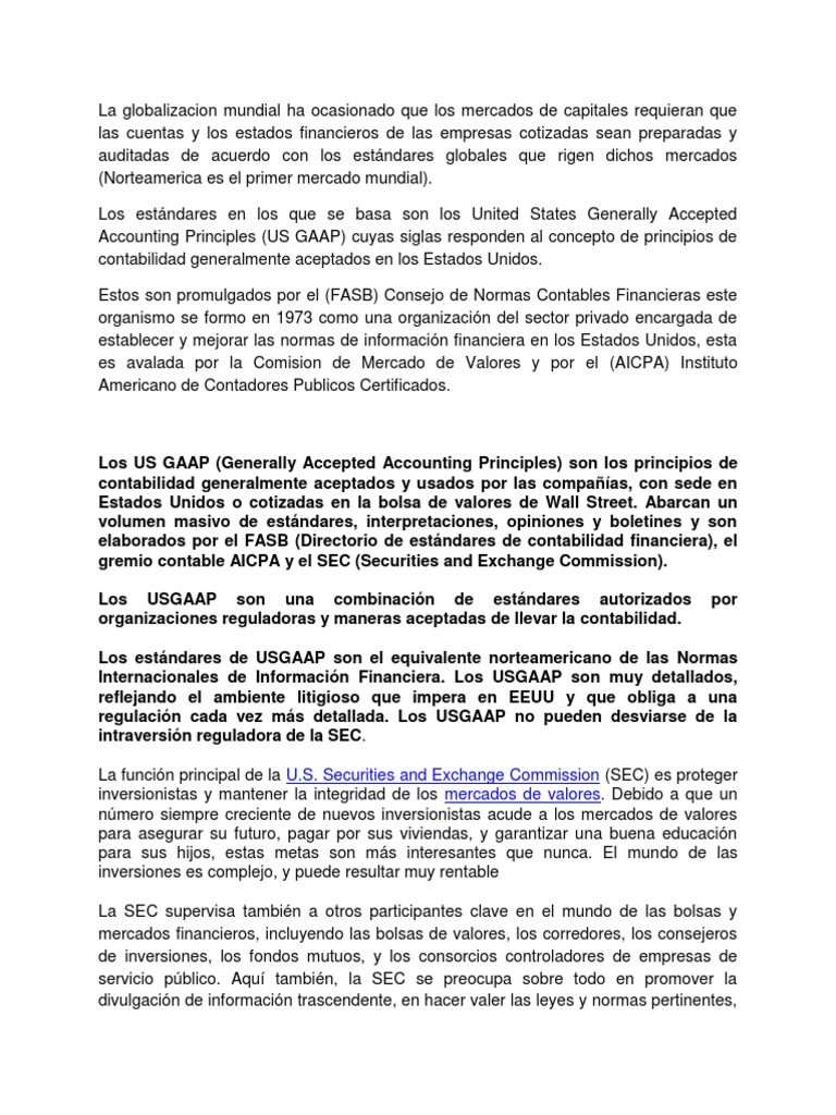 Us Gaap | PDF | Principios de contabilidad generalmente aceptados ...