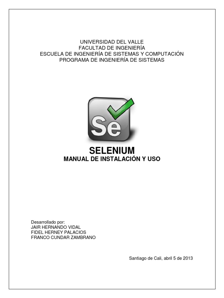Manual Selenium | PDF | Selenio (software) | Firefox Manual Selenium | PDF | Selenio (software) | Firefox