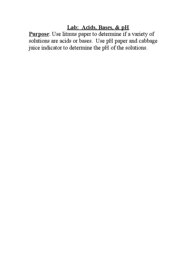 Litmus and PH Paper Testing Lab | PDF | Cooking, Food & Wine