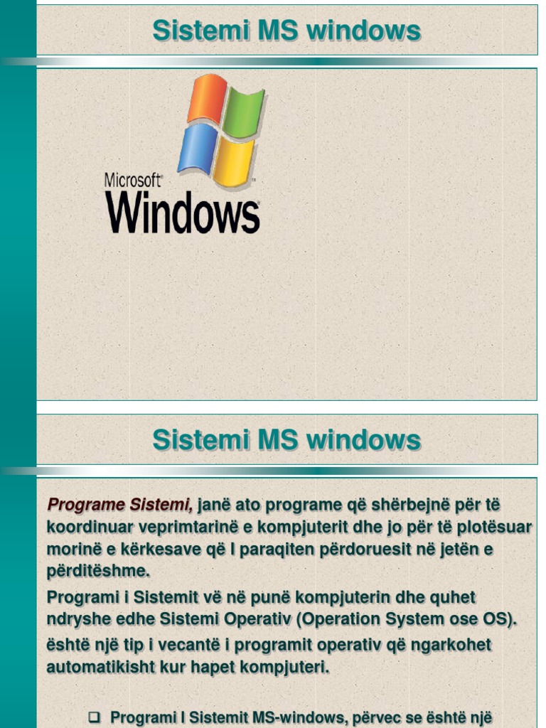 MS-Windows Sistemi Operativ511 | PDF