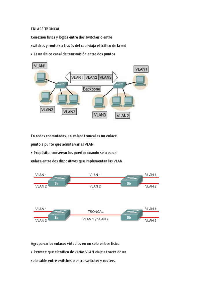 Guía sobre Enlaces Troncales en Redes | PDF | Conmutador de red ...