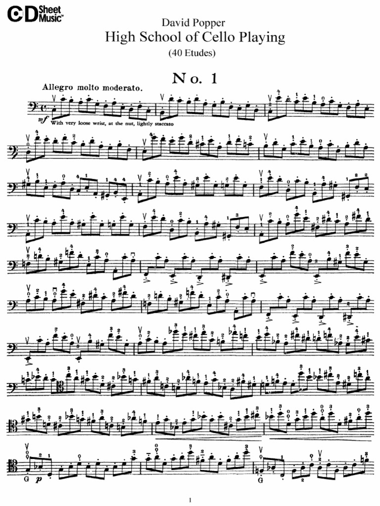 David Popper - 40 Cello Etudes | PDF