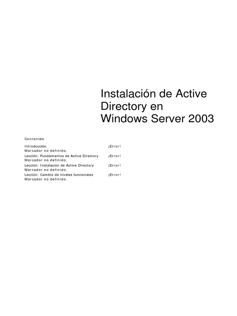 Instalacion de Active Directory en Windows Server 2003 PDF | PDF ...