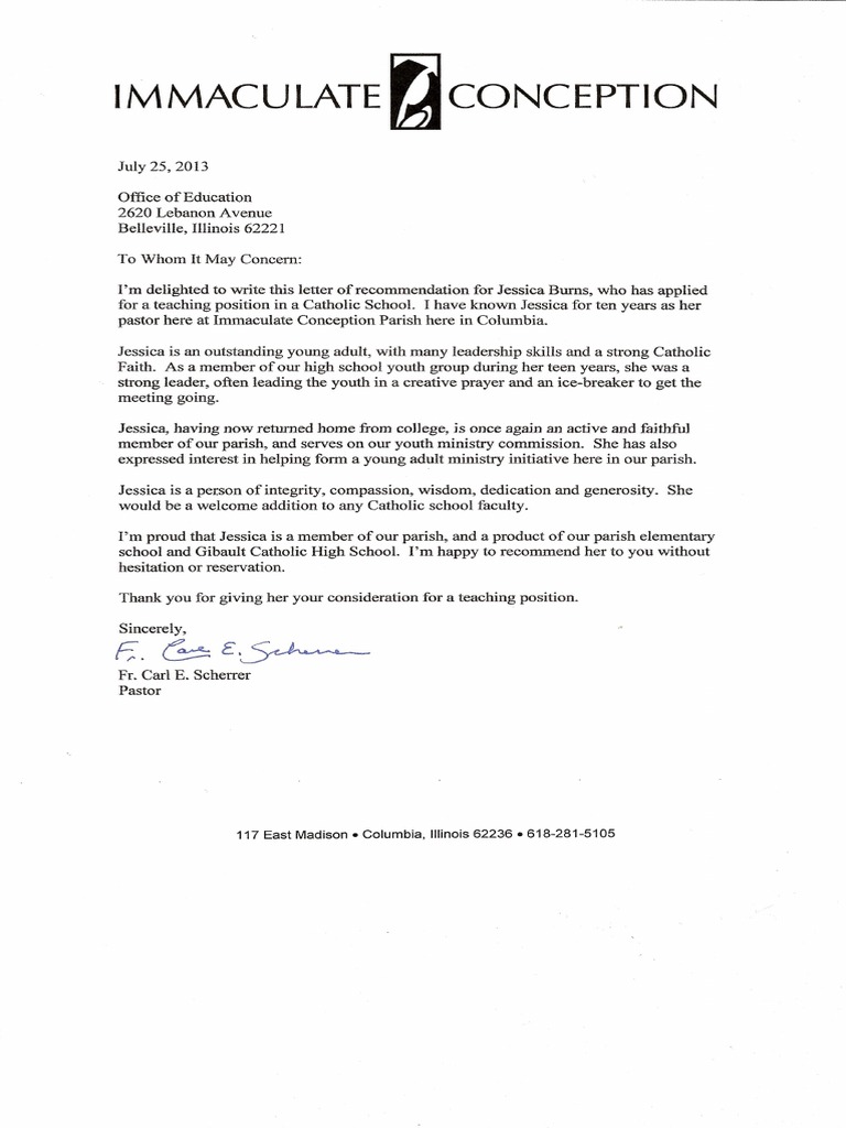 Recommendation Letter From Parish Priest | PDF