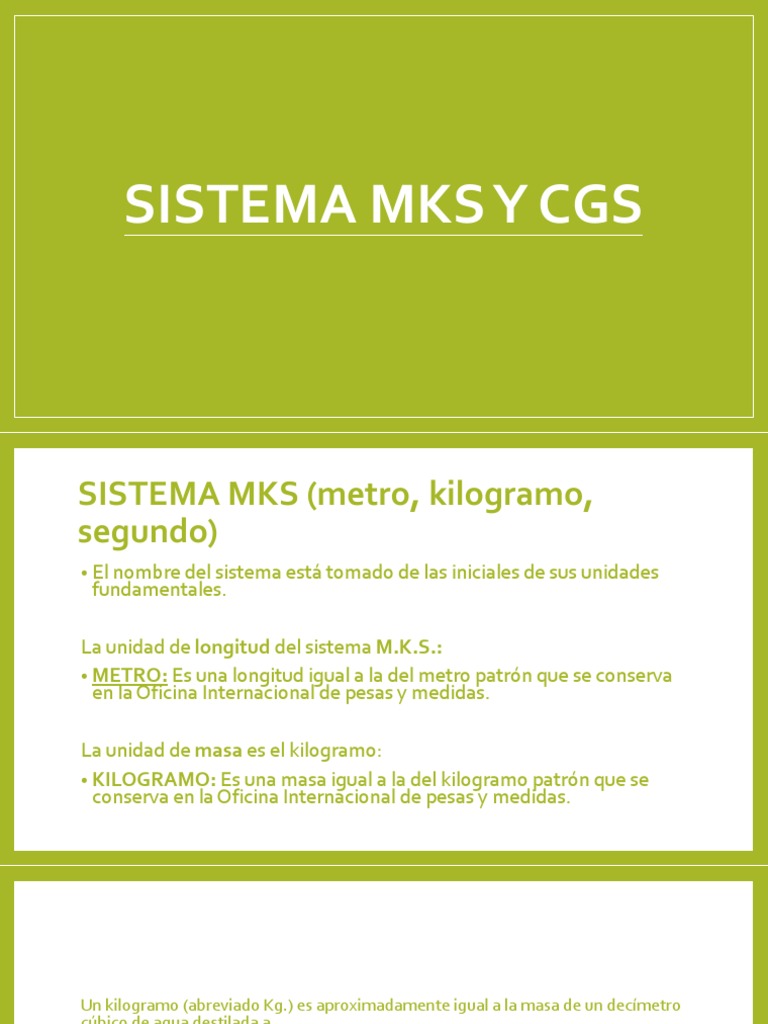 Comparativa entre Sistemas MKS y CGS | PDF
