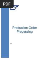 Process Order Tables & T Codes | PDF