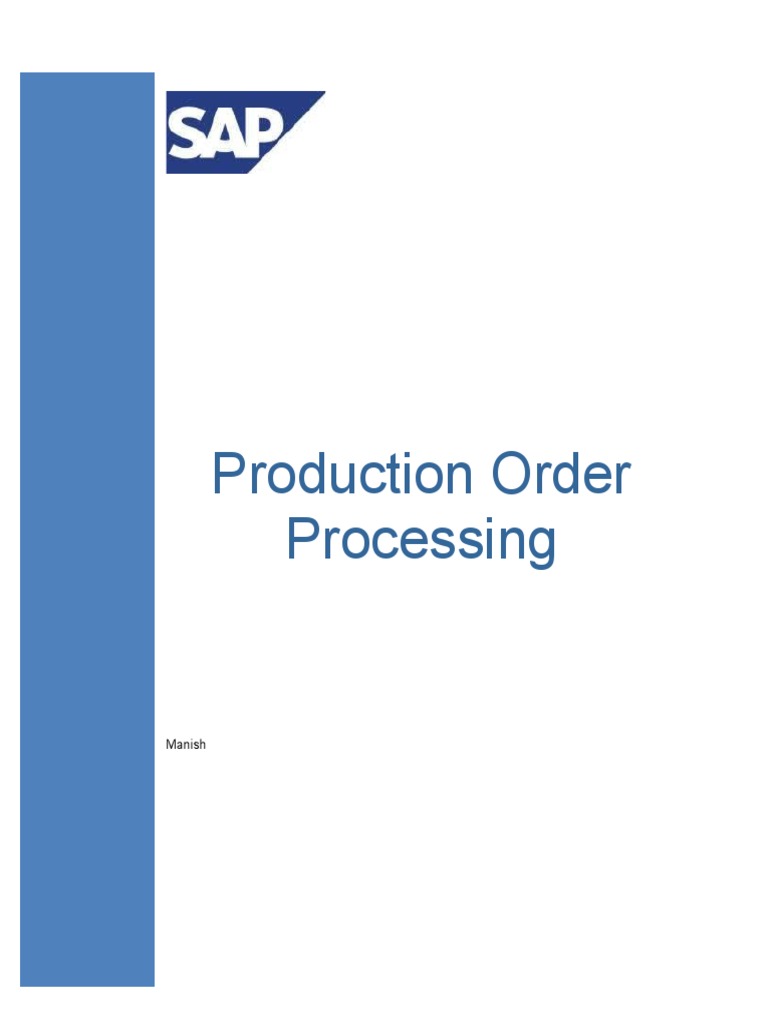Production Order Processing Participant Guide | PDF | Business ...