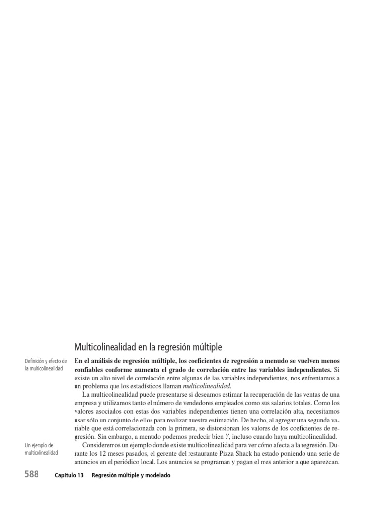 Ejemplo de Multicolinealidad PDF | PDF | Análisis de regresión | Regresión lineal