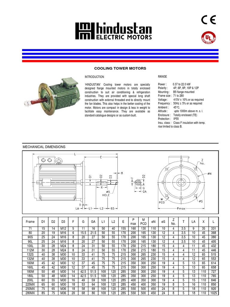 Cooling Tower Motor | PDF | Manufactured Goods | Mechanical Engineering